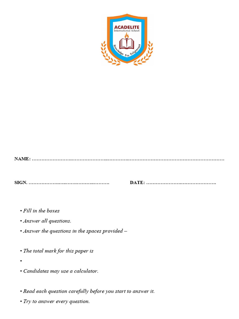 Year 8 Geography Exam Paper 2024 | PDF | Precipitation | Physical Geography