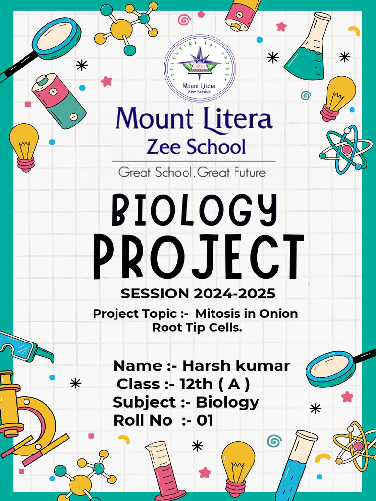 Green and Yellow Doodle Science Project Cover A4 Document | PDF