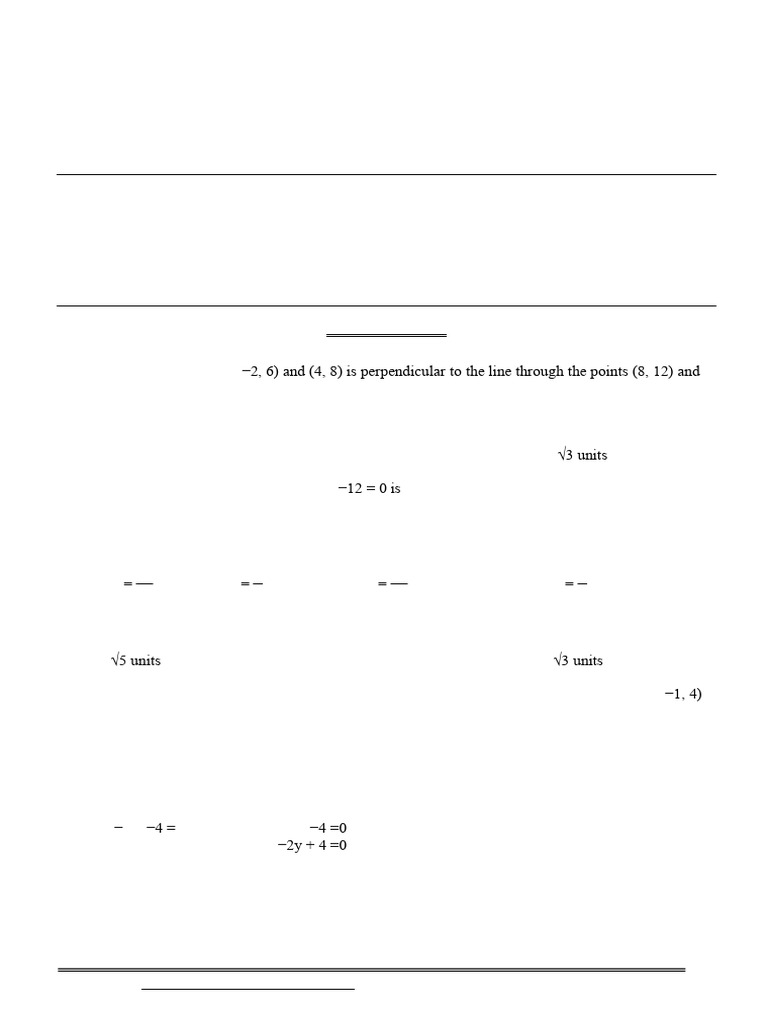 Maths Class Xi Straight Lines and Conic Sections Practice Paper 16 2024 ...