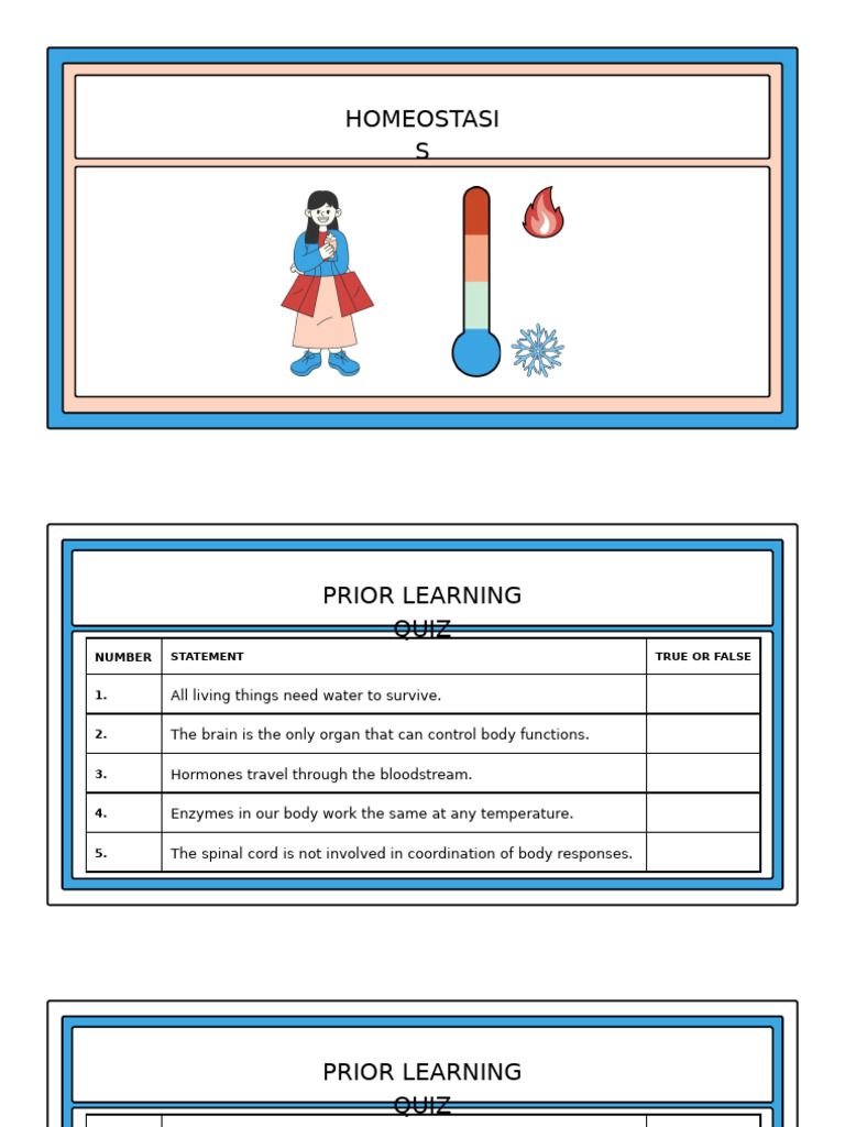 Homeostasis Lesson Presentation in Blue, White and Pink Illustrative ...