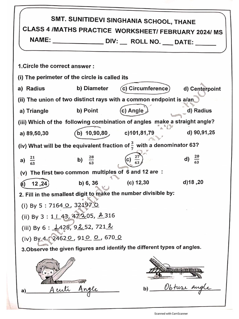 Answerkey - Upload Maths Worksheet | PDF