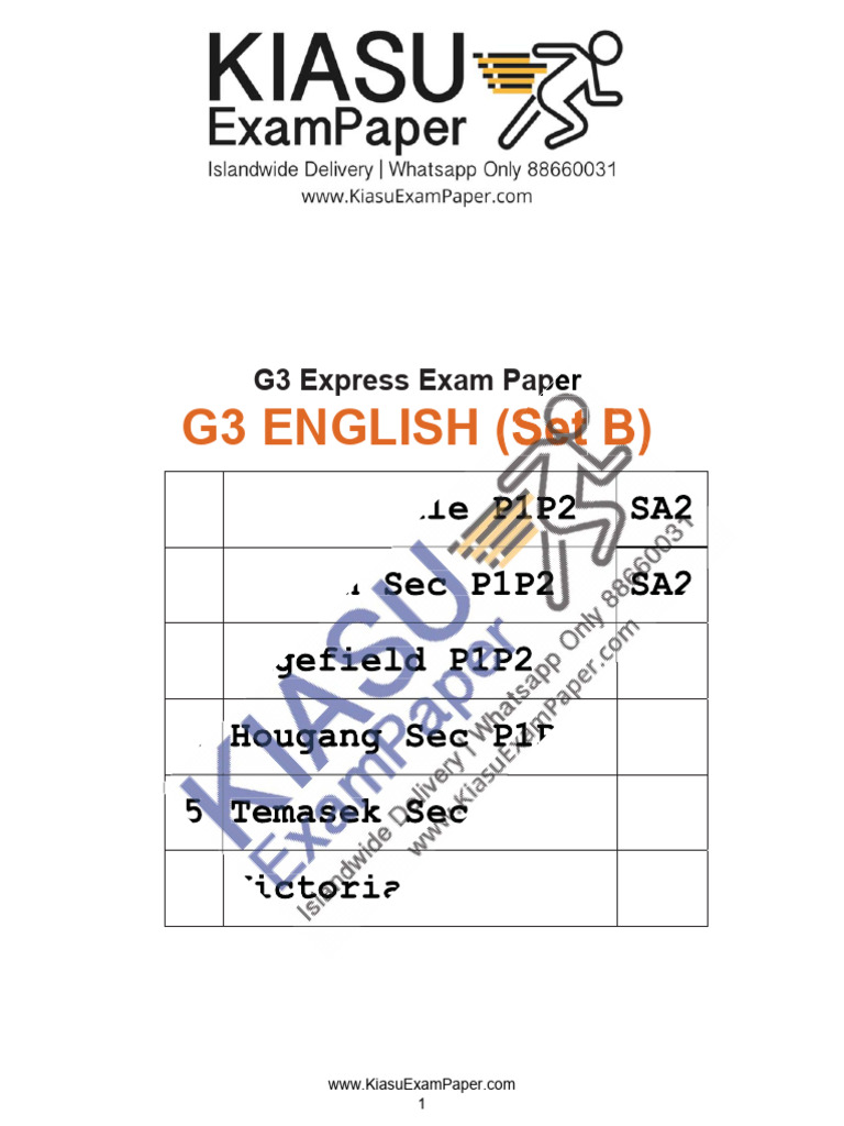 2023 Sec 4 G3 English (Set B)-6s | PDF | Poverty | Poverty & Homelessness