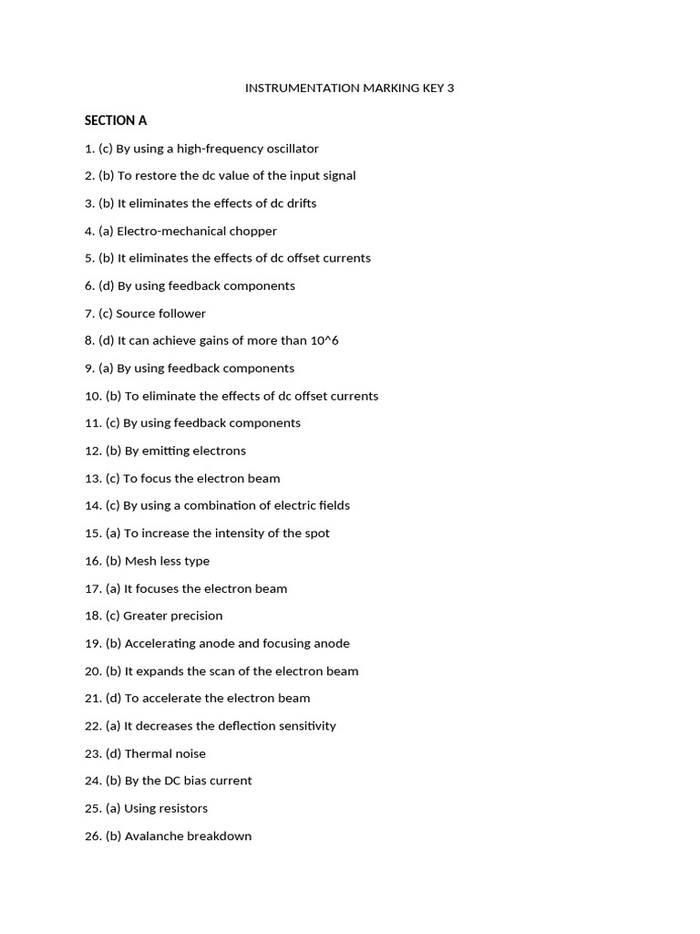 Instrumentation Marking Key 3 | PDF | Amplifier | Electromagnetic ...
