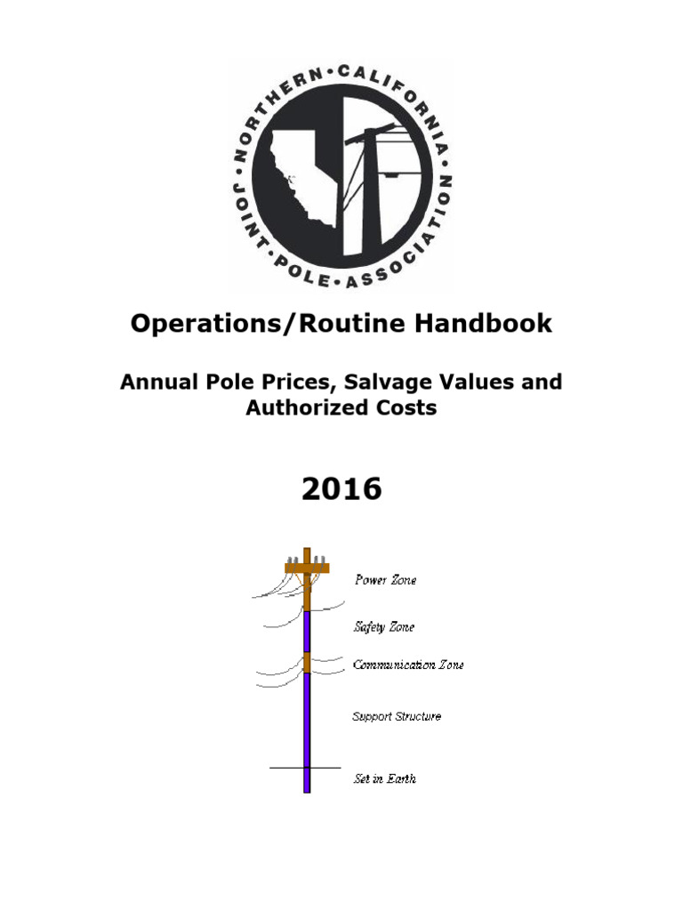 Joint Pole Operations Handbook 2016 | PDF | Depreciation | Marine Salvage