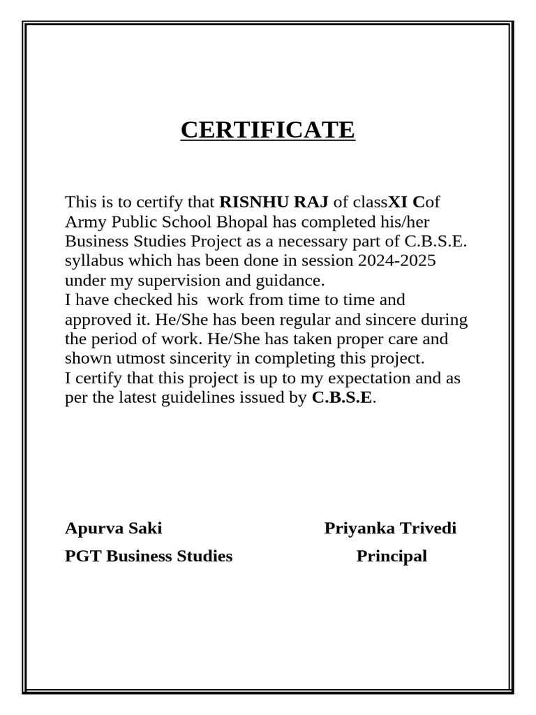 Certificate & Acknowledgement | PDF