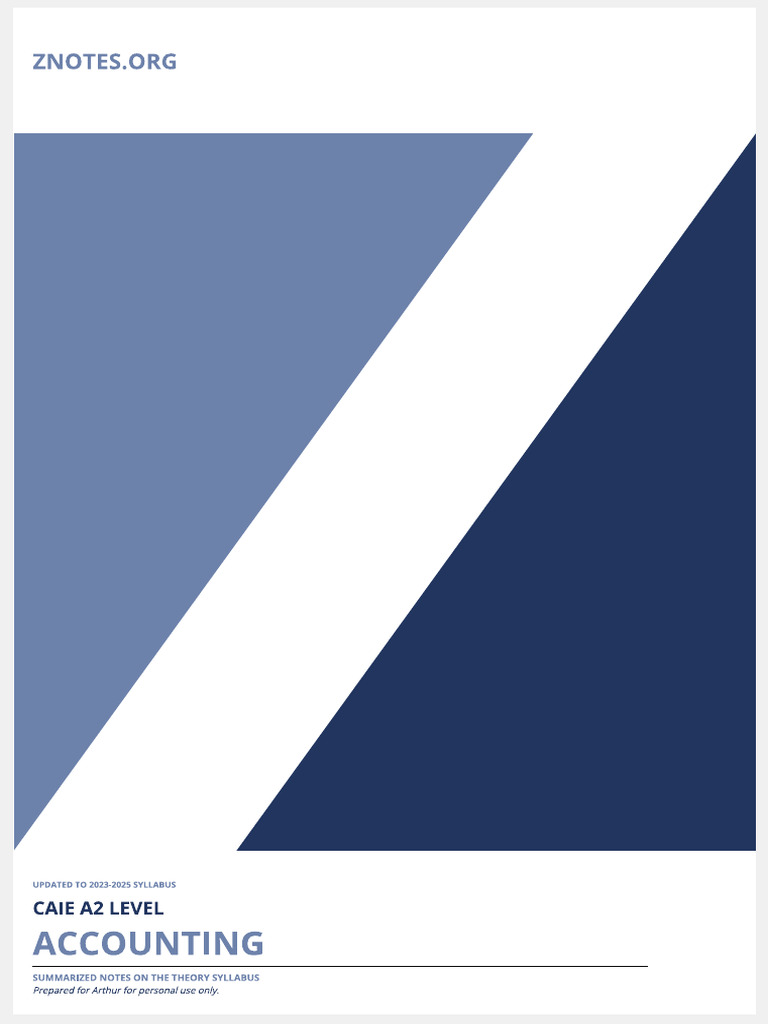 A Level Acc Znotes | PDF