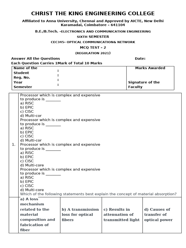 OCN-UNIT-2 | PDF | Optical Fiber | Scattering