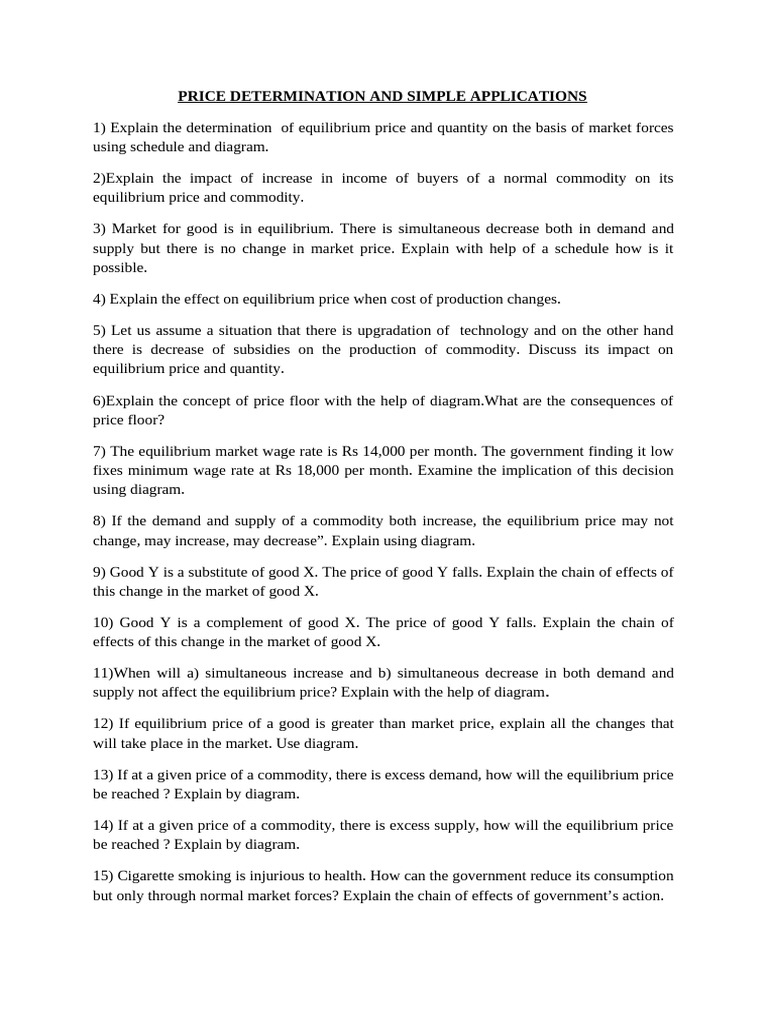 Price Determination and Market Effects | PDF