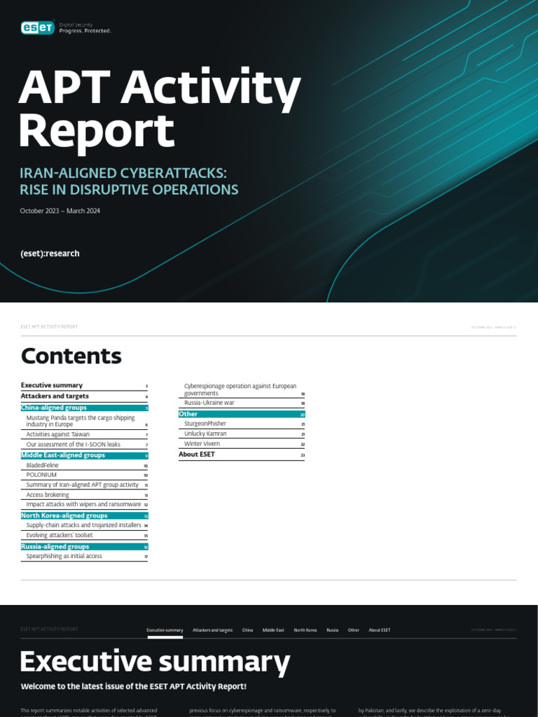 Eset Apt Activity Report q4 2023 q1 2024 | PDF | Malware | Computer Security