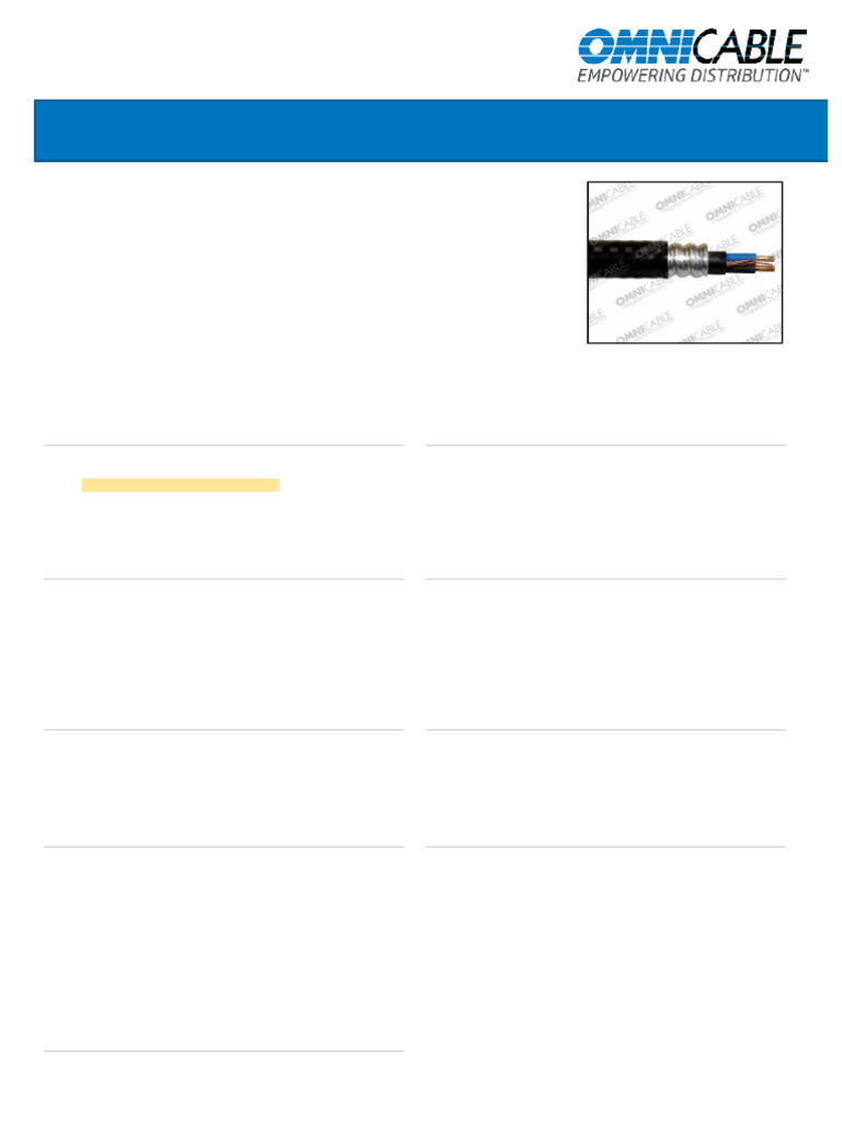AutoSpec 1kV Teck 90 Multi Conductor W Ground | PDF | Electrical ...