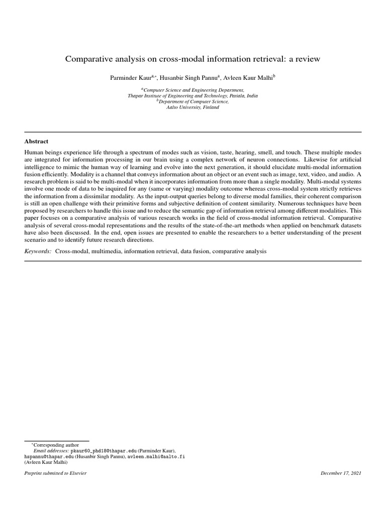 Cross Modal Survey | PDF | Information Retrieval | Information