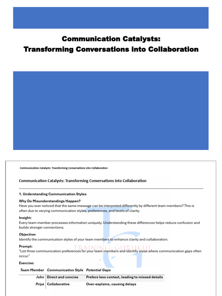 Enhance Team Communication Skills | PDF | Nonverbal Communication ...