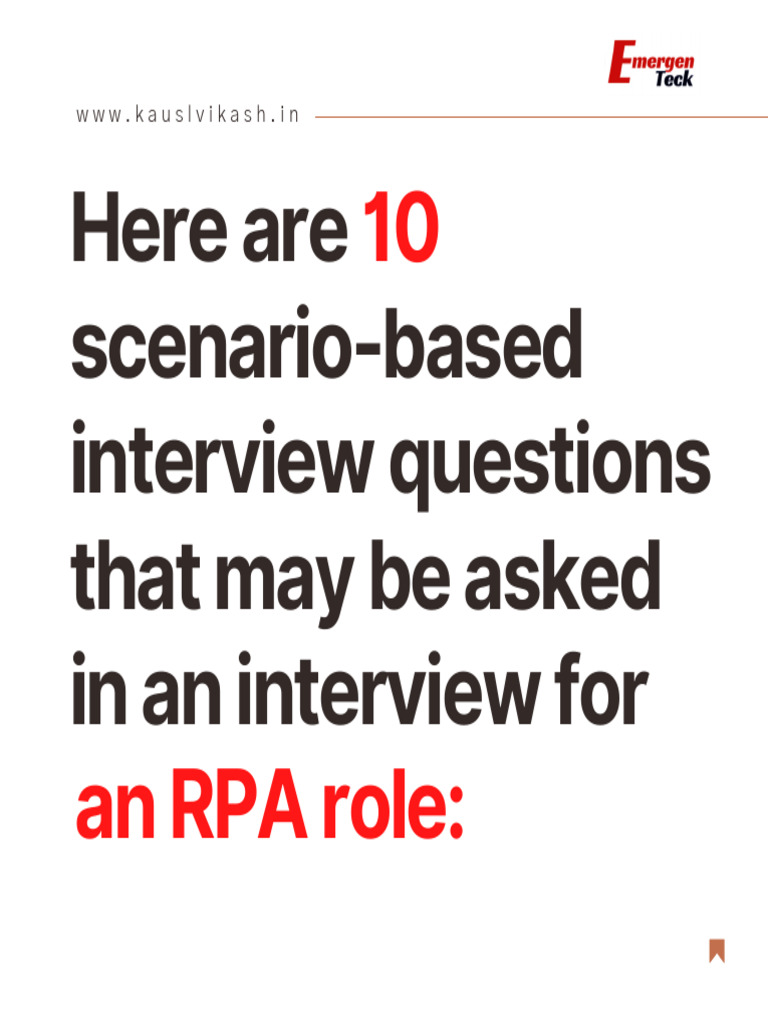 RPA - 10 Scenario-Based Interview Questions | PDF