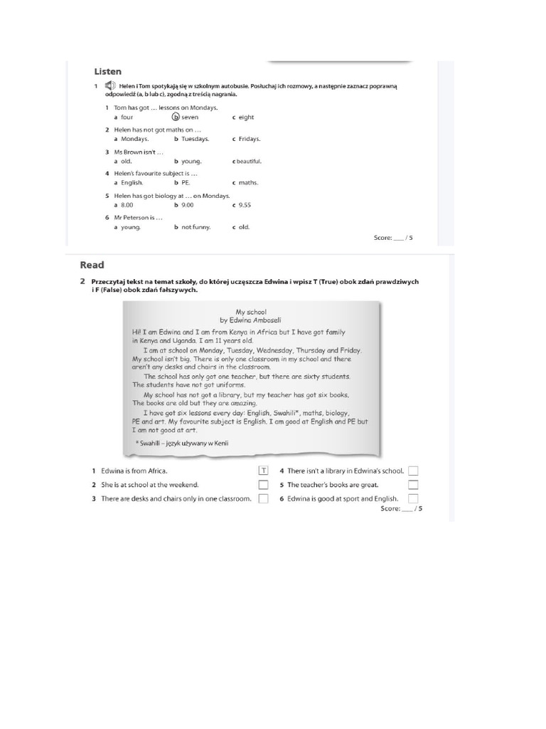 Angielski Test | PDF