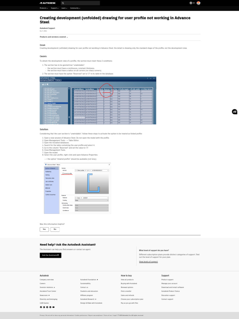 Unfolded Drawing For User Profile Not Working in Advance Steel | PDF ...