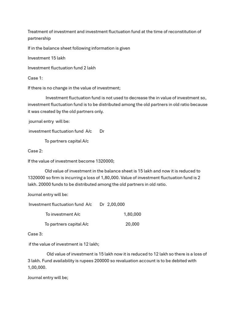 Treatment of Investment Fluctuation Fund | PDF | Investing | Business