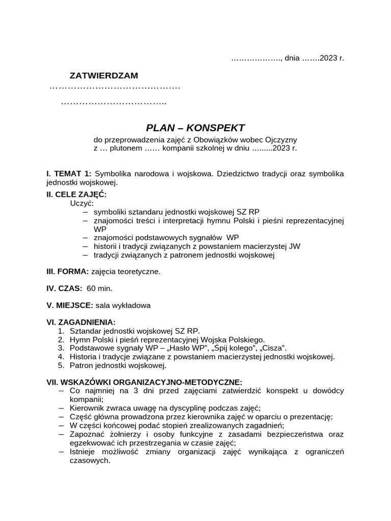 PK SP SZKOLENIE Symbolika Narodowa I Wojskowa Robert Ambrozik | PDF