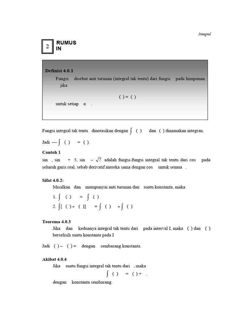 Rumus Integral | PDF