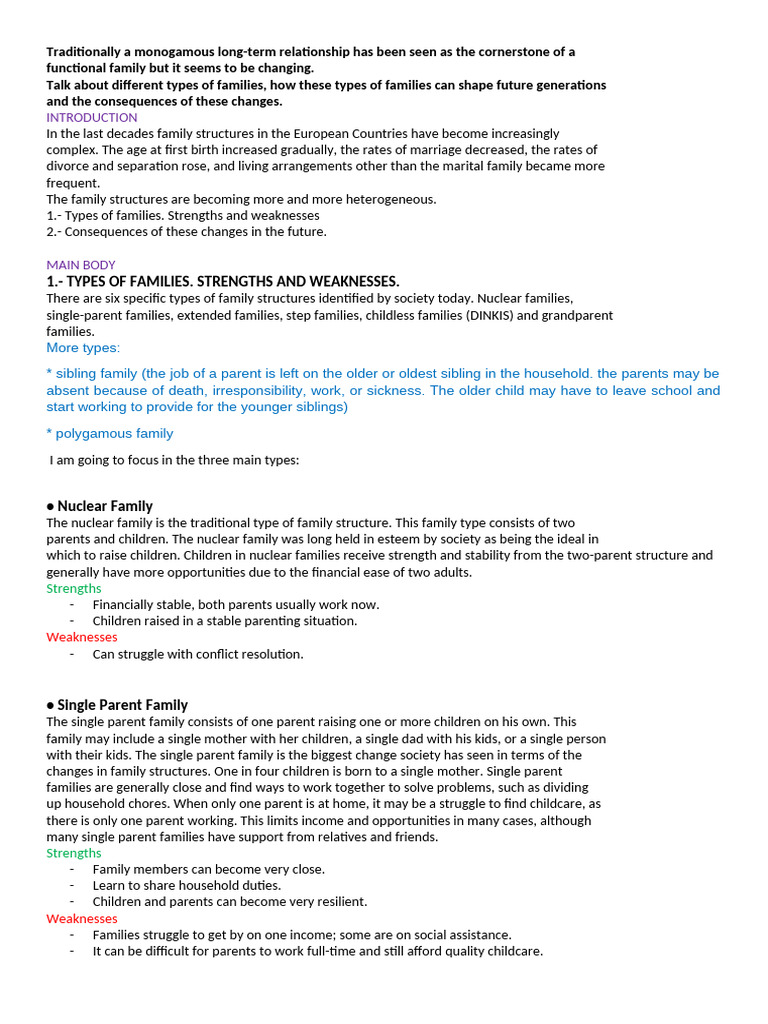 05 Families -VOCABULARIO- ENGLISH B2.2 | PDF | Family | Divorce
