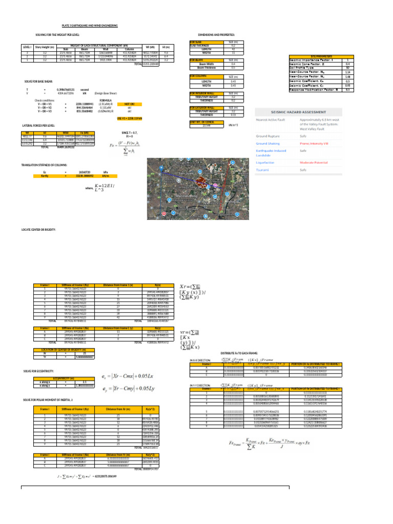 Plate 3 and 4 (Earthquake) Calculations | PDF | Beam (Structure ...