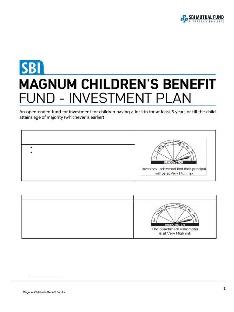 Kim - Sbi Magnum Children's Benefit Fund - Investment Plan | PDF ...