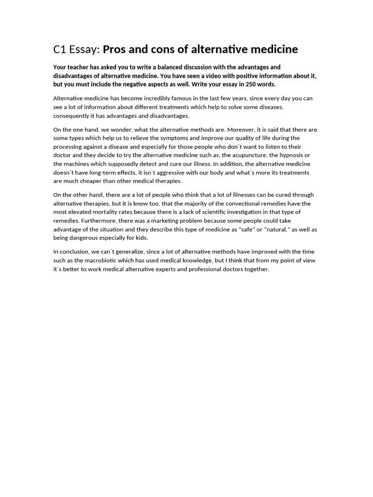 C1 Essay-Alternative-Medicine | PDF