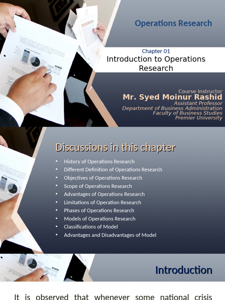 Introduction to OR | PDF | Operations Research | Mathematical Optimization