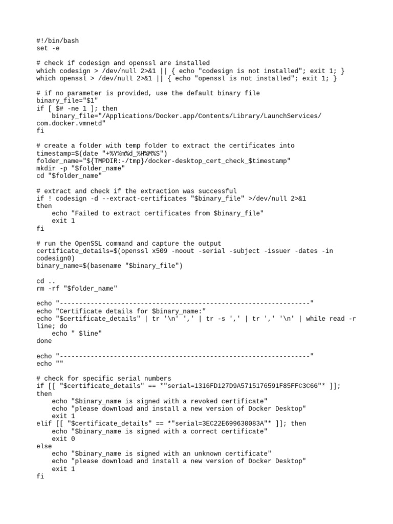 Docker Certificate Validation Script | PDF