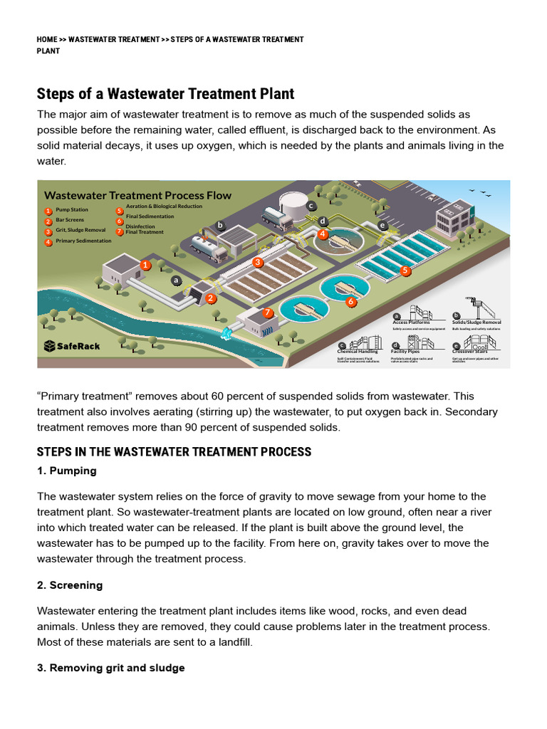 Steps of A Wastewater Treatment Plant | PDF | Sewage Treatment | Environmental Engineering