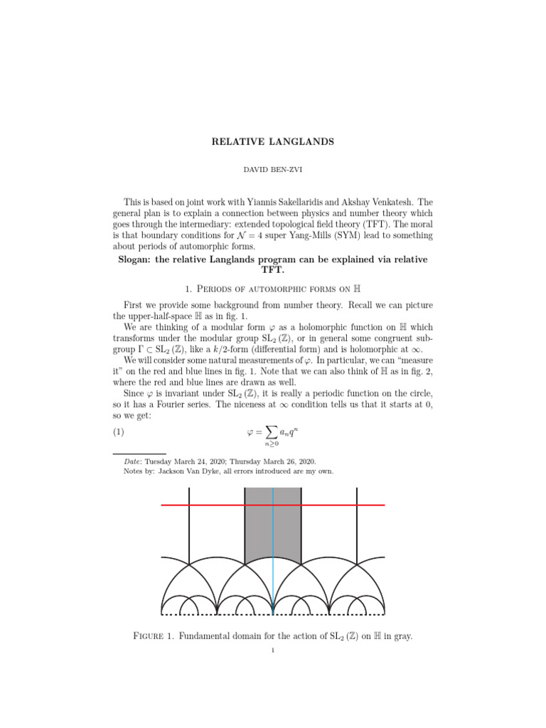 Lecture_on_Relative_Langlands__notes_by_Jackson_Van_Dyke_ | PDF | Field ...