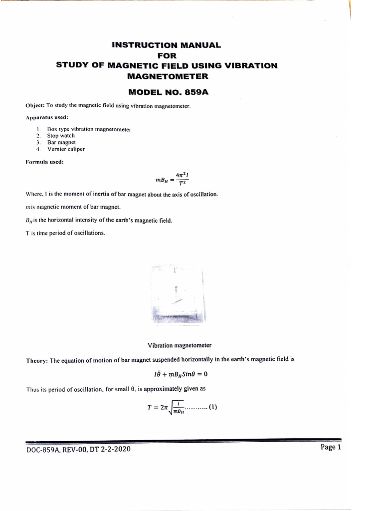 Exp 2 Phy | PDF | Oscillation | Magnet