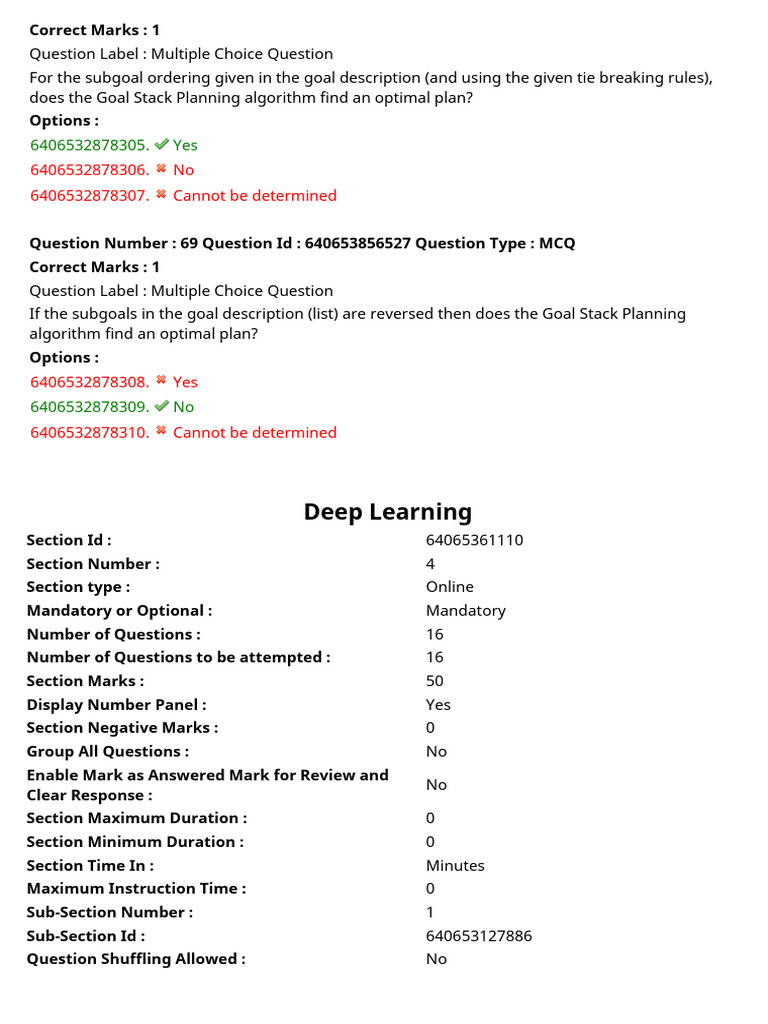 Deep Learning Quiz-2 4 Aug 2024 | PDF | Machine Learning | Computational Neuroscience
