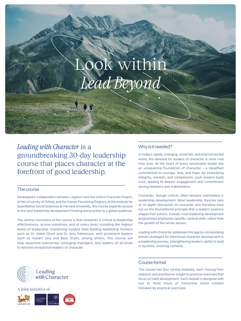 Leading With Character Overview | PDF | Leadership | Courage