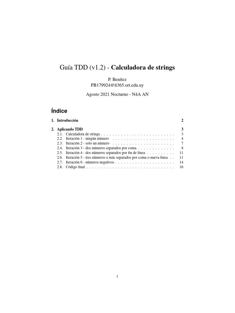 06 TDD StringsCalculatorKata68y86 | PDF | Desarrollo guiado por pruebas | C Sharp (lenguaje de ...