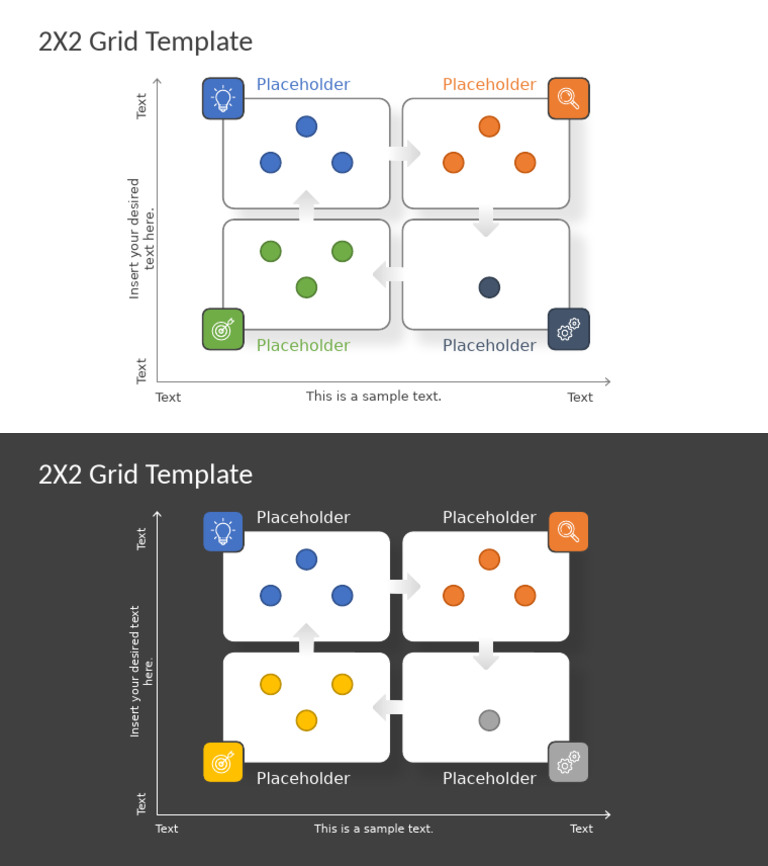 2x2 Matrix Design Powerpoint Template | PDF