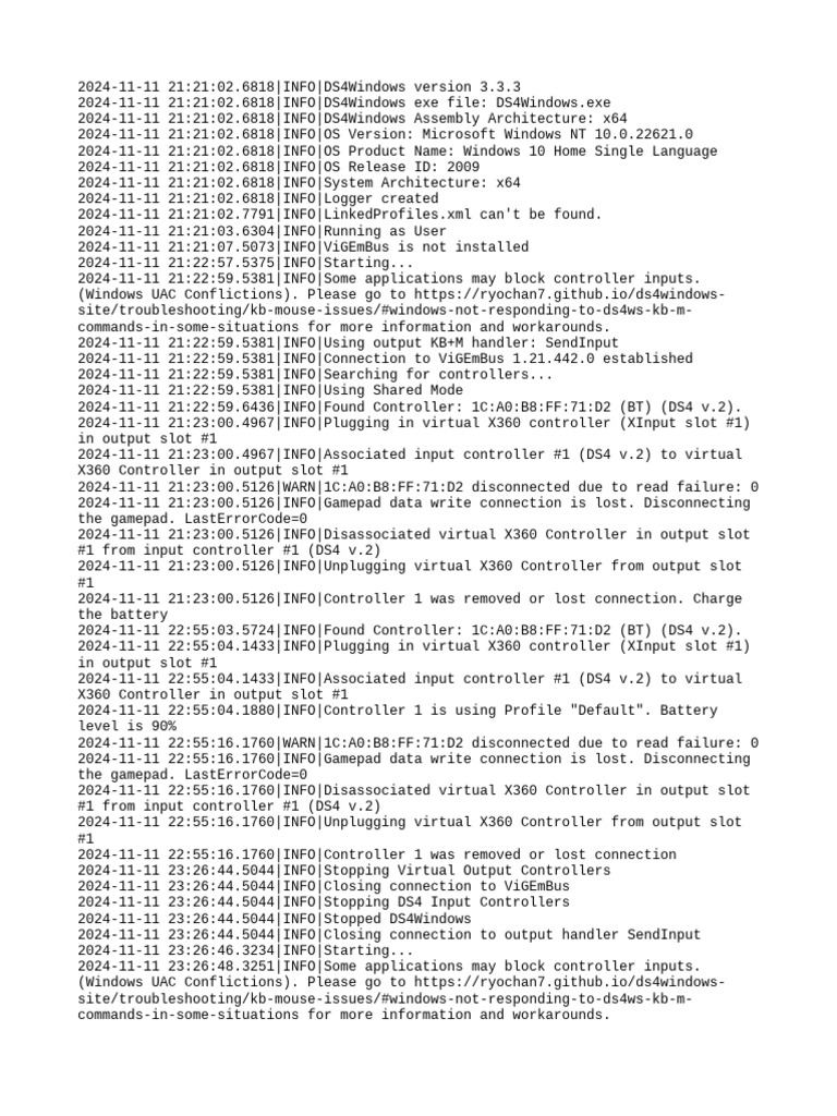 Ds4windows Log 20241111.1 | PDF | Xbox 360 | Microsoft Windows