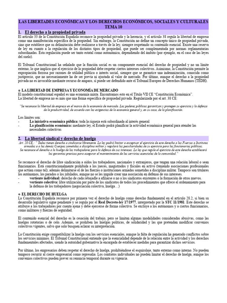 Tema 10 DDFF | PDF | Constitución | Libertad académica