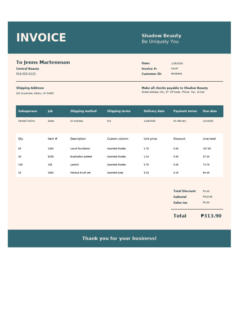 Sales Invoice Simple Design | PDF