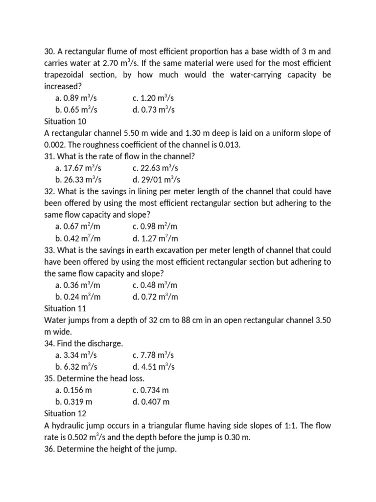 Most Efficient Section & Hydraulic Jump | PDF