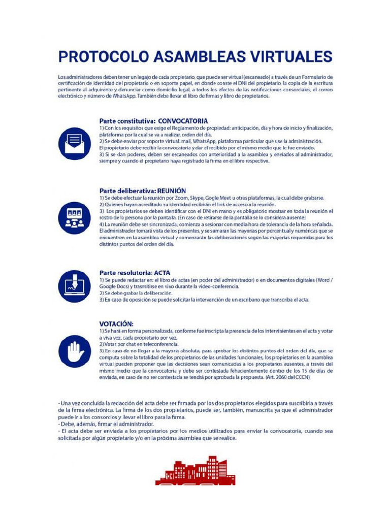 Protocolo Asambleas Virtuales | PDF