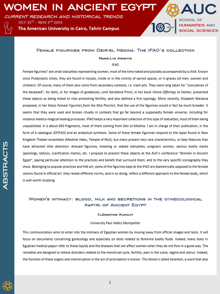 Women in Ancient Egypt Current Research | PDF | Hatshepsut | Ancient Egypt