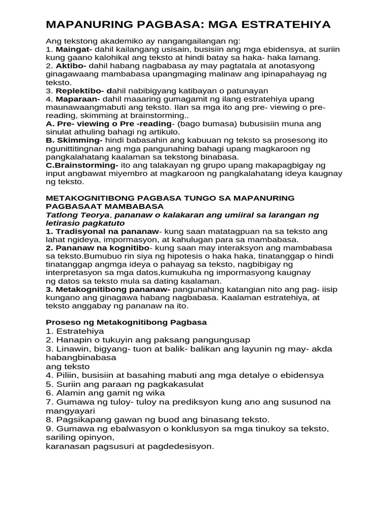 Ang Tekstong Akademiko Ay Nangangailangan | PDF