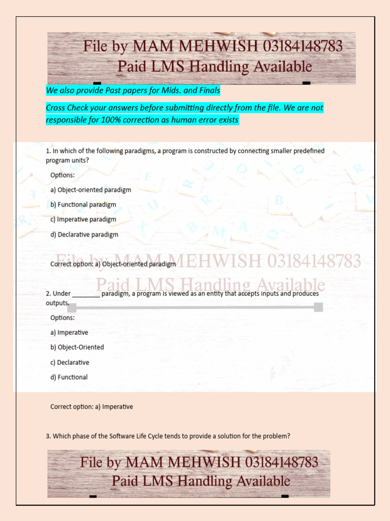 Cs101 File 4 Quiz#3 12july23 Finals by Miss Mehwish | PDF