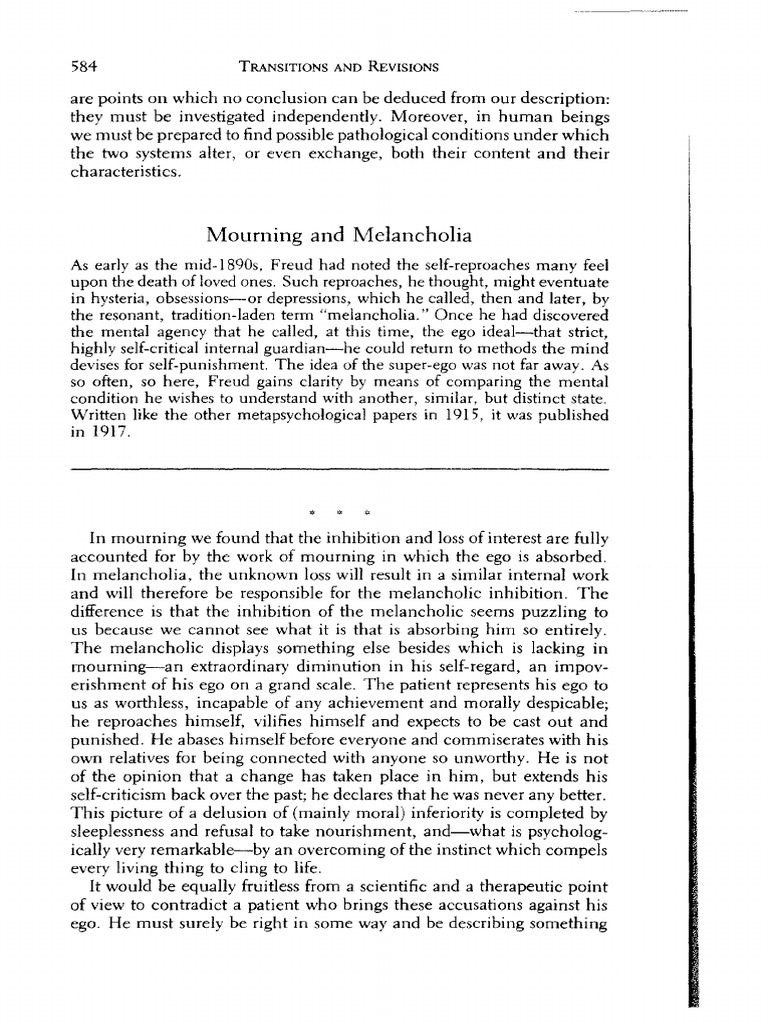 Mourning | PDF | Narcissism | Neurosis