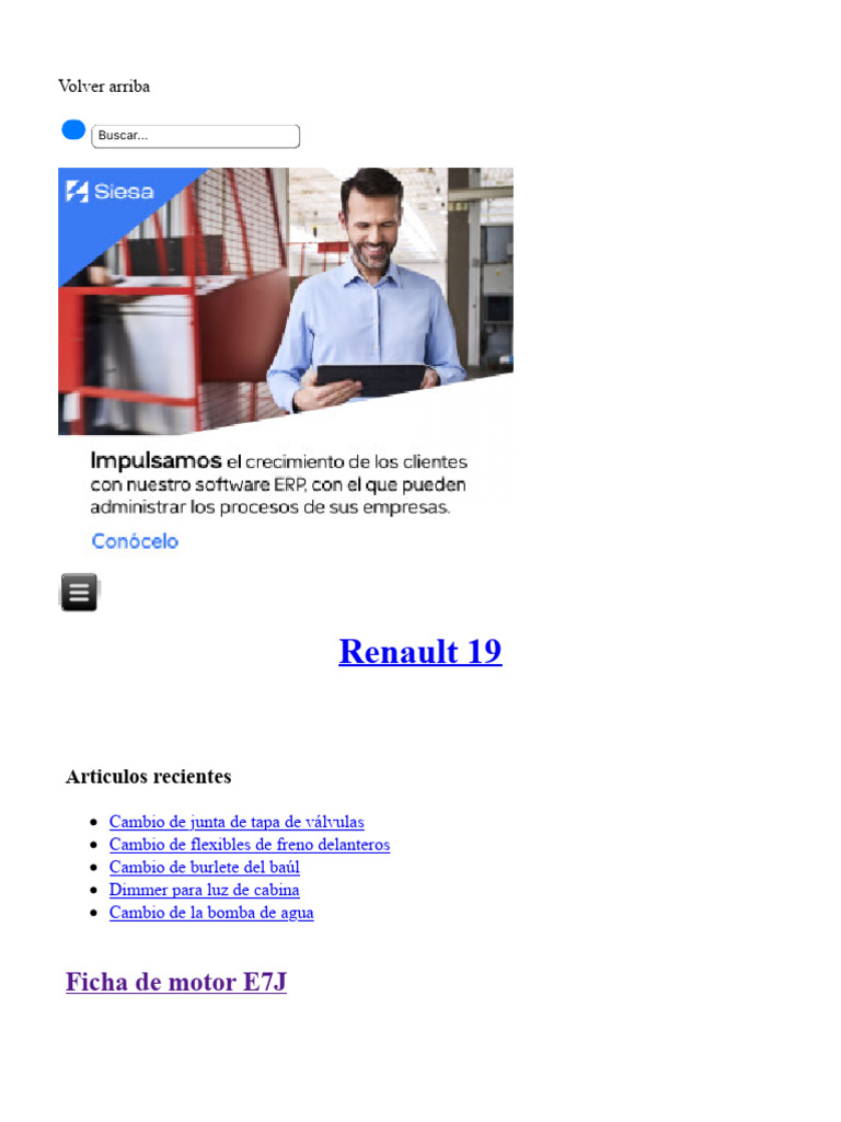 Ficha de Motor E7J | PDF | Motor de combustión interna | Tecnología del ...
