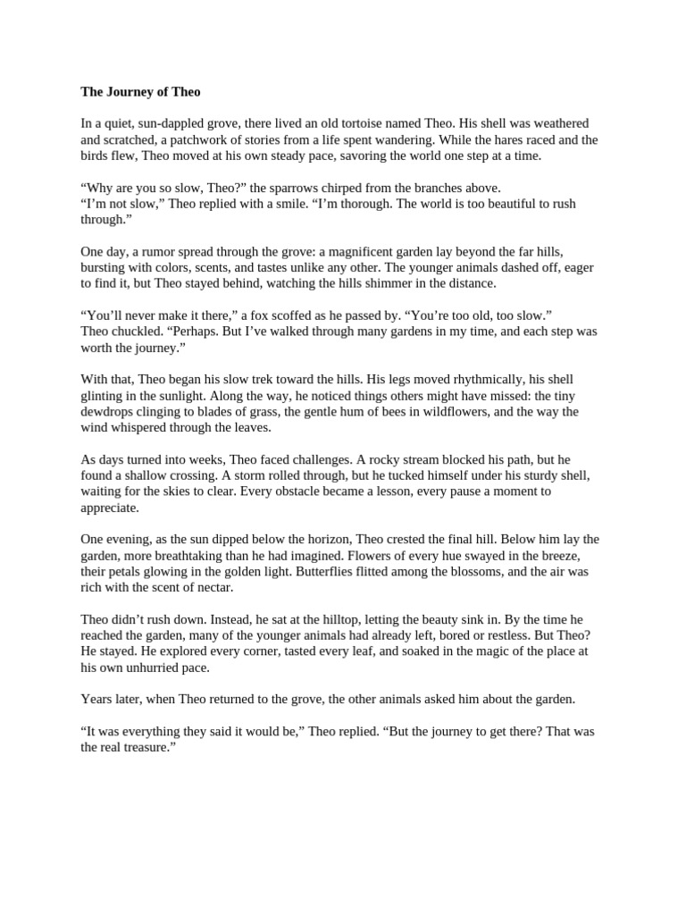 The Journey of Theo | PDF