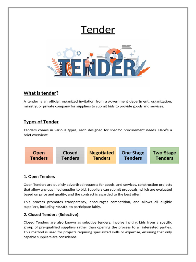 What are Tenders | PDF | Request For Proposal | Procurement