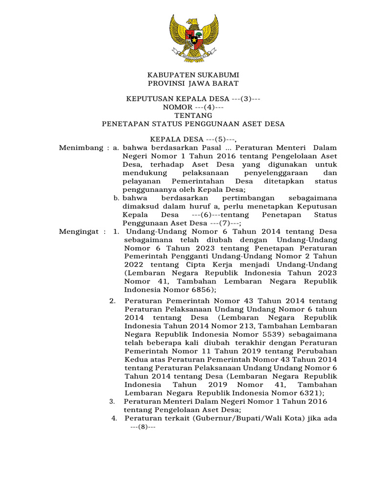 Format Laporan Aset | PDF