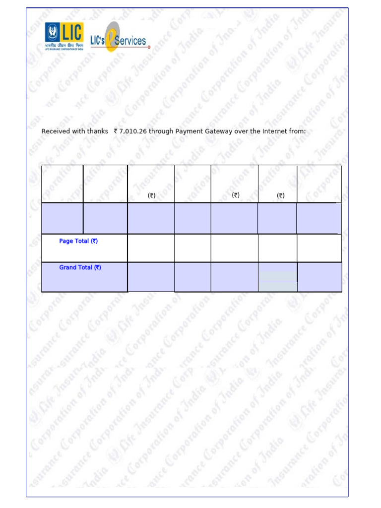 LIC Renewal Premium Receipt Details | PDF | Government Finances | Taxes