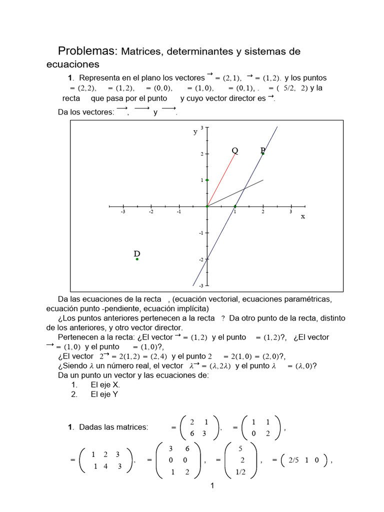 Ejercicios-Matrices y Sistemas Lineales | PDF | Determinante | Matriz (Matemáticas)